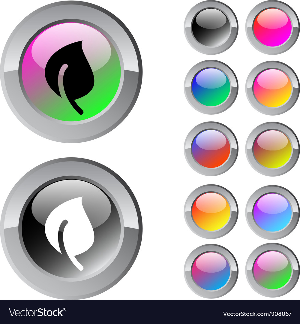 Leaf multicolor round button Royalty Free Vector Image