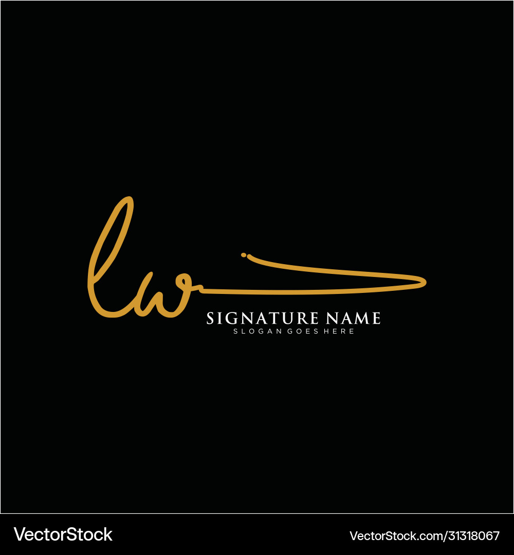 Letter lw signature logo template Royalty Free Vector Image