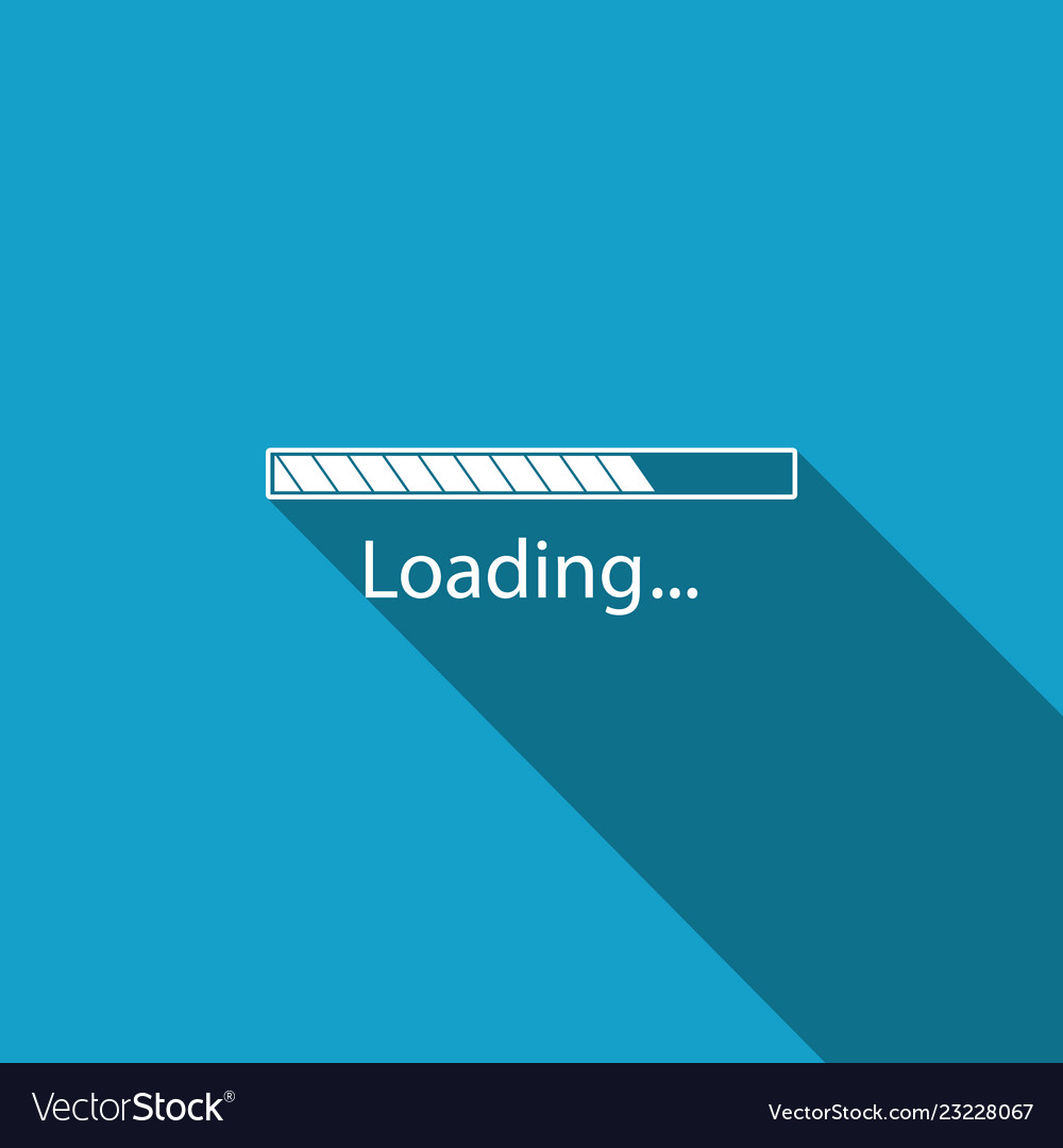 Loading icon with long shadow progress bar Vector Image
