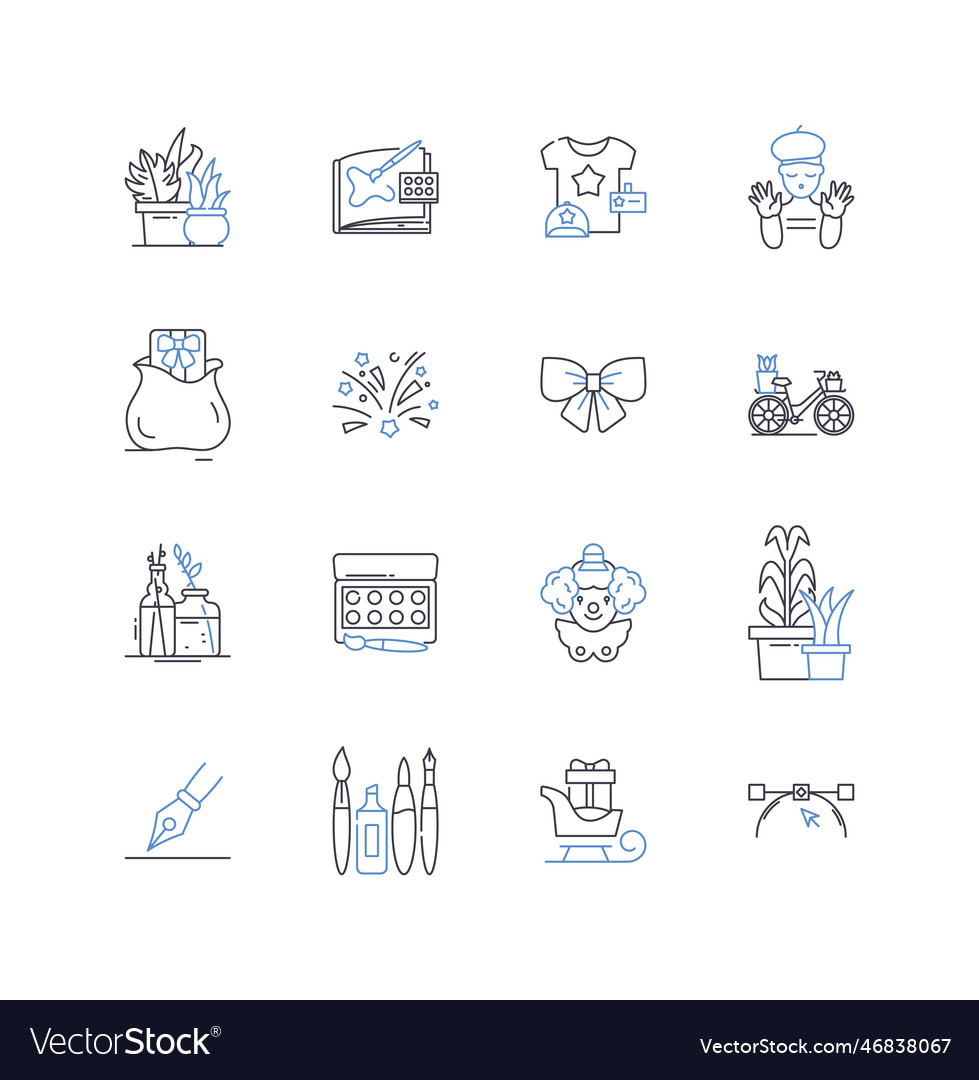 Productivity hacks line icons collection focus Vector Image Productivity hacks line icons collection focus Vector Image
