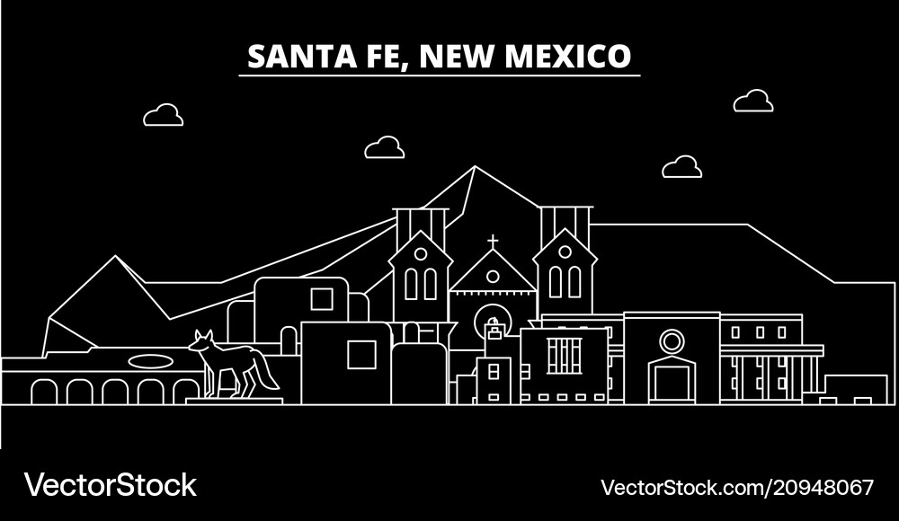 Santa fe silhouette skyline usa Royalty Free Vector Image