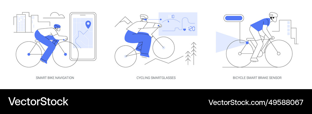 Smart cycling isolated cartoon Royalty Free Vector Image