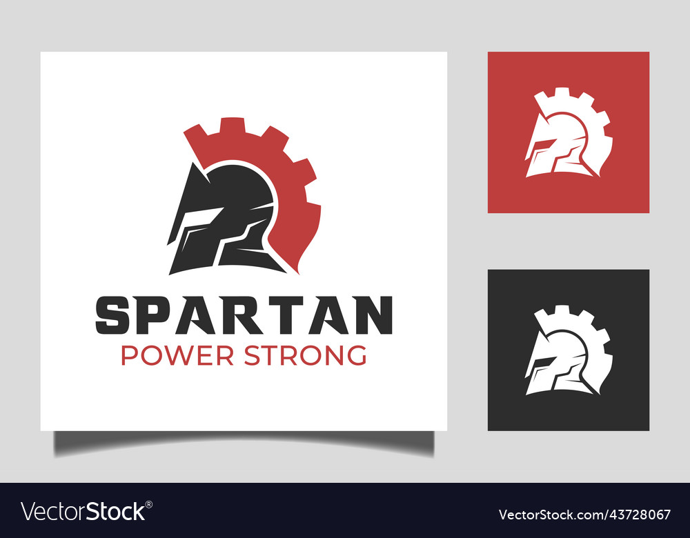Spartan warrior logo template design combination Vector Image