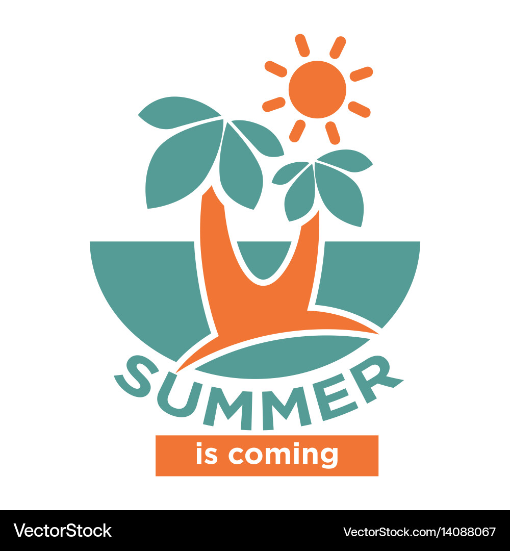 Summer is coming logo icon isolated on white Vector Image