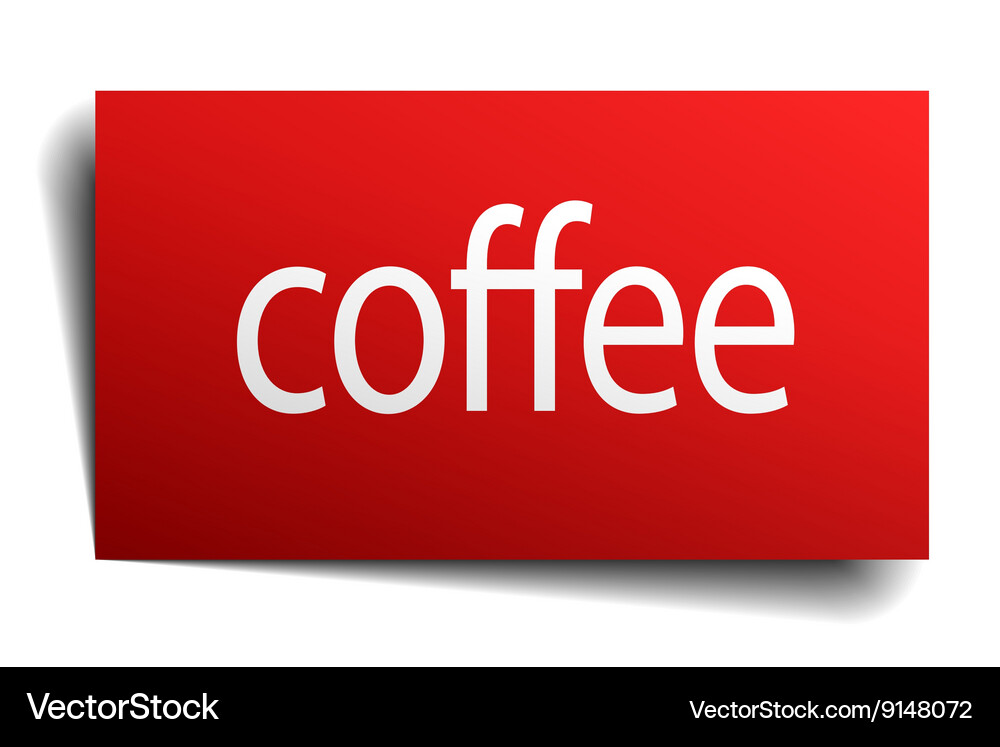 Coffee red paper sign isolated on white Royalty Free Vector