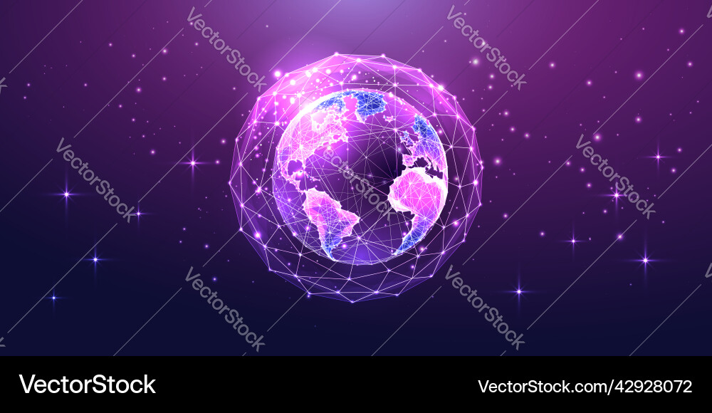 Concept of web 30 metaverse with purple Royalty Free Vector