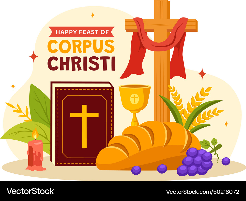 Corpus christi catholic religious with feast day Vector Image