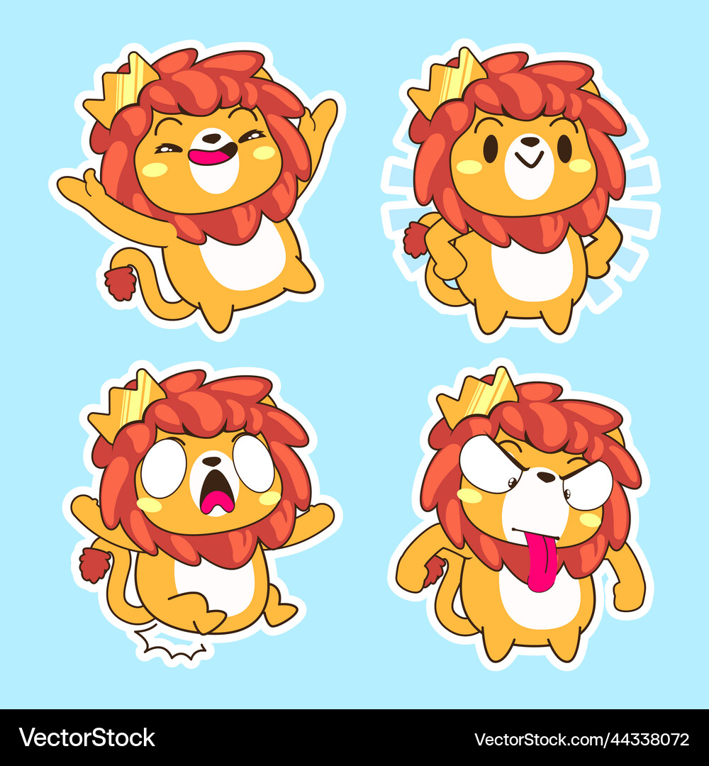 Cute little lion cartoon Royalty Free Vector Image