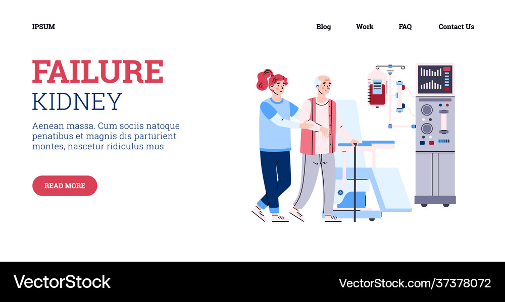 Elderly patient with kidney failure disease Vector Image