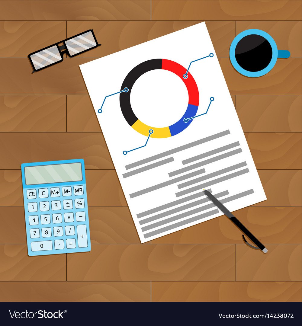 Finance flowchart on workplace Royalty Free Vector Image