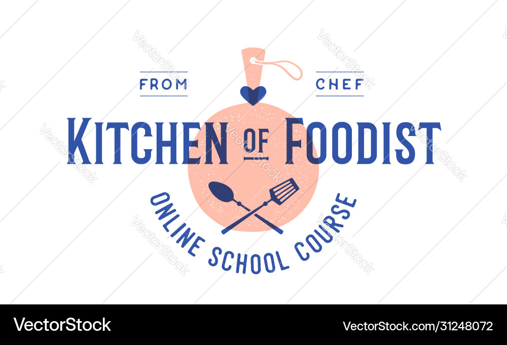 Food logo for cooking school class Royalty Free Vector Image
