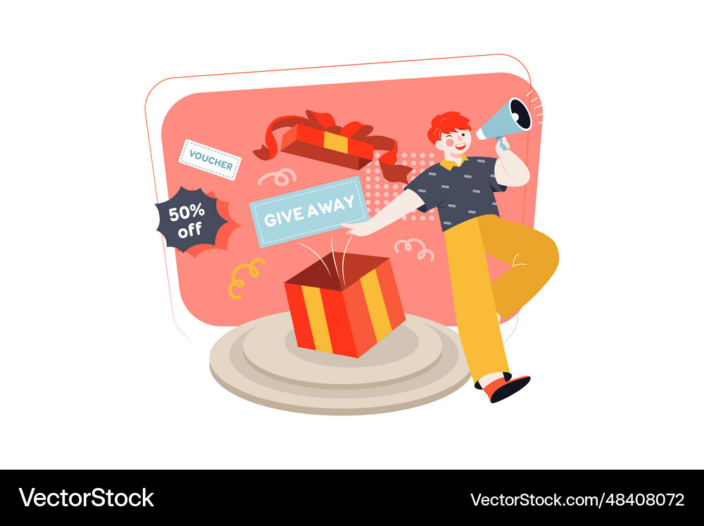 Giveaway shopping promotion Royalty Free Vector Image