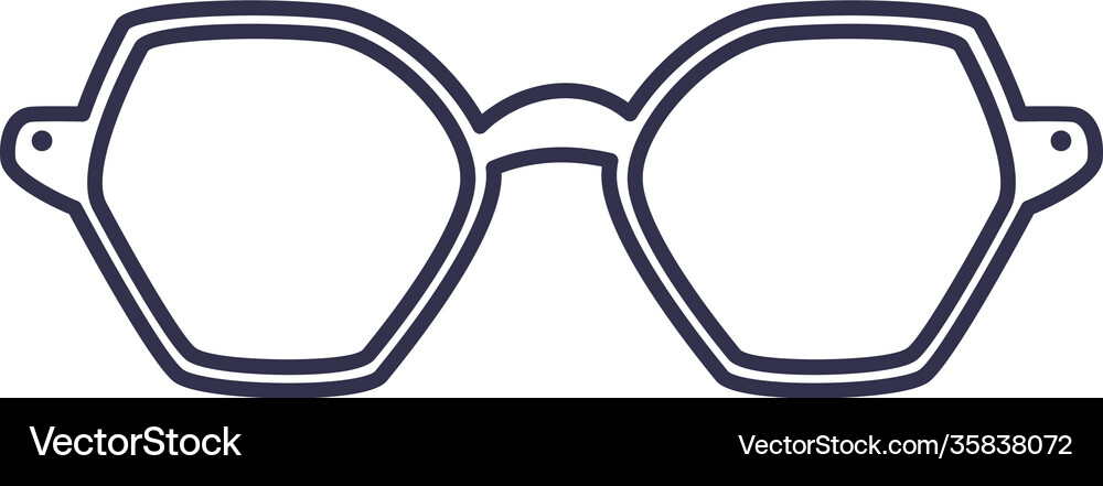 Glasses hexagon lens line style on white Vector Image
