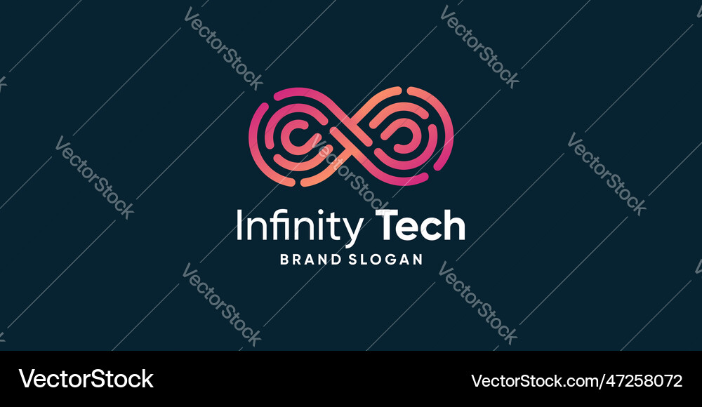 Infinity logo design with modern abstract concept Vector Image