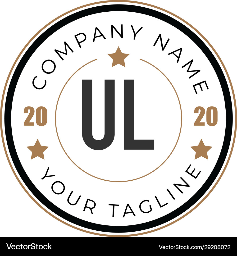 Initial letter ul elegance logo design template Vector Image