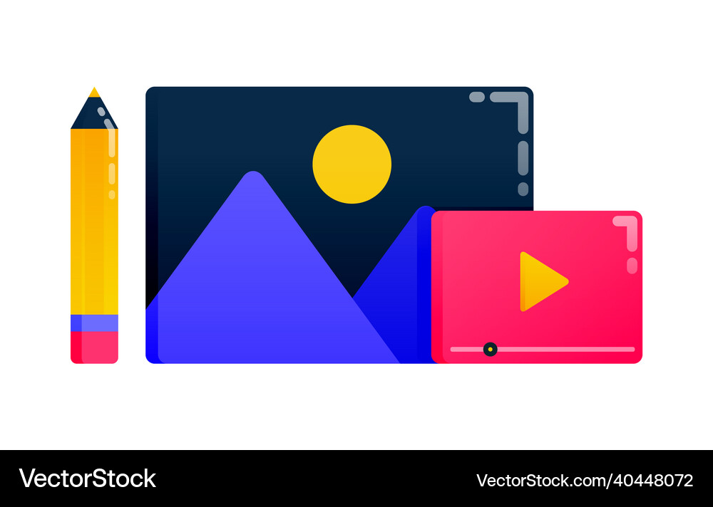 Logos for video and images edit production Vector Image