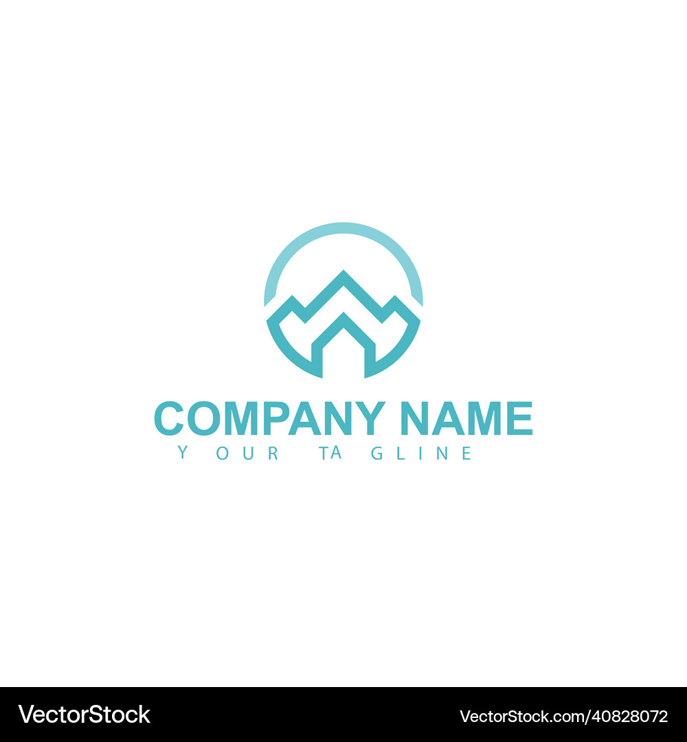 Minimalist simple design company name logo design Vector Image