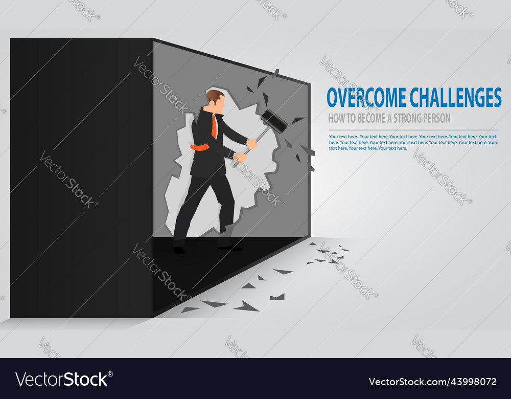 Overcome challenges Royalty Free Vector Image - VectorStock