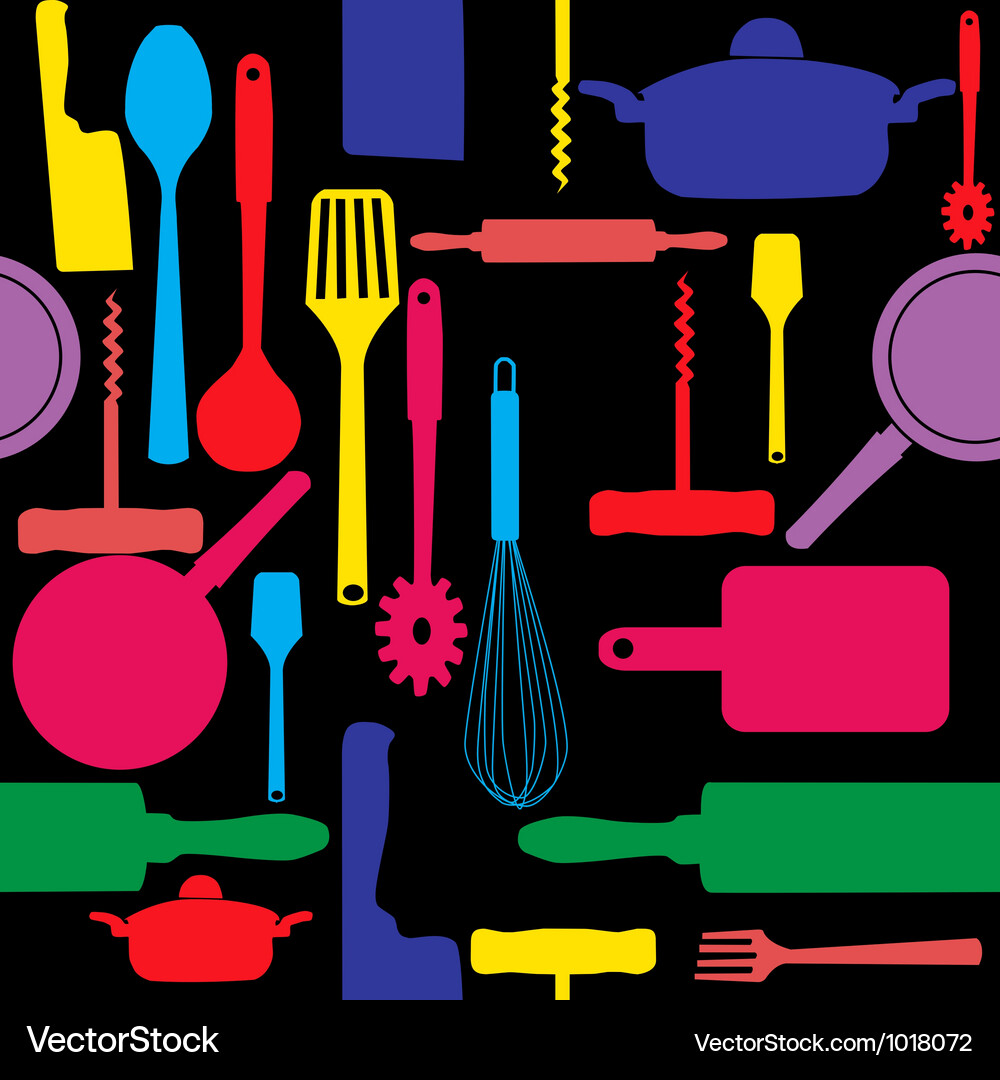 Seamless pattern of kitchen tools Royalty Free Vector Image