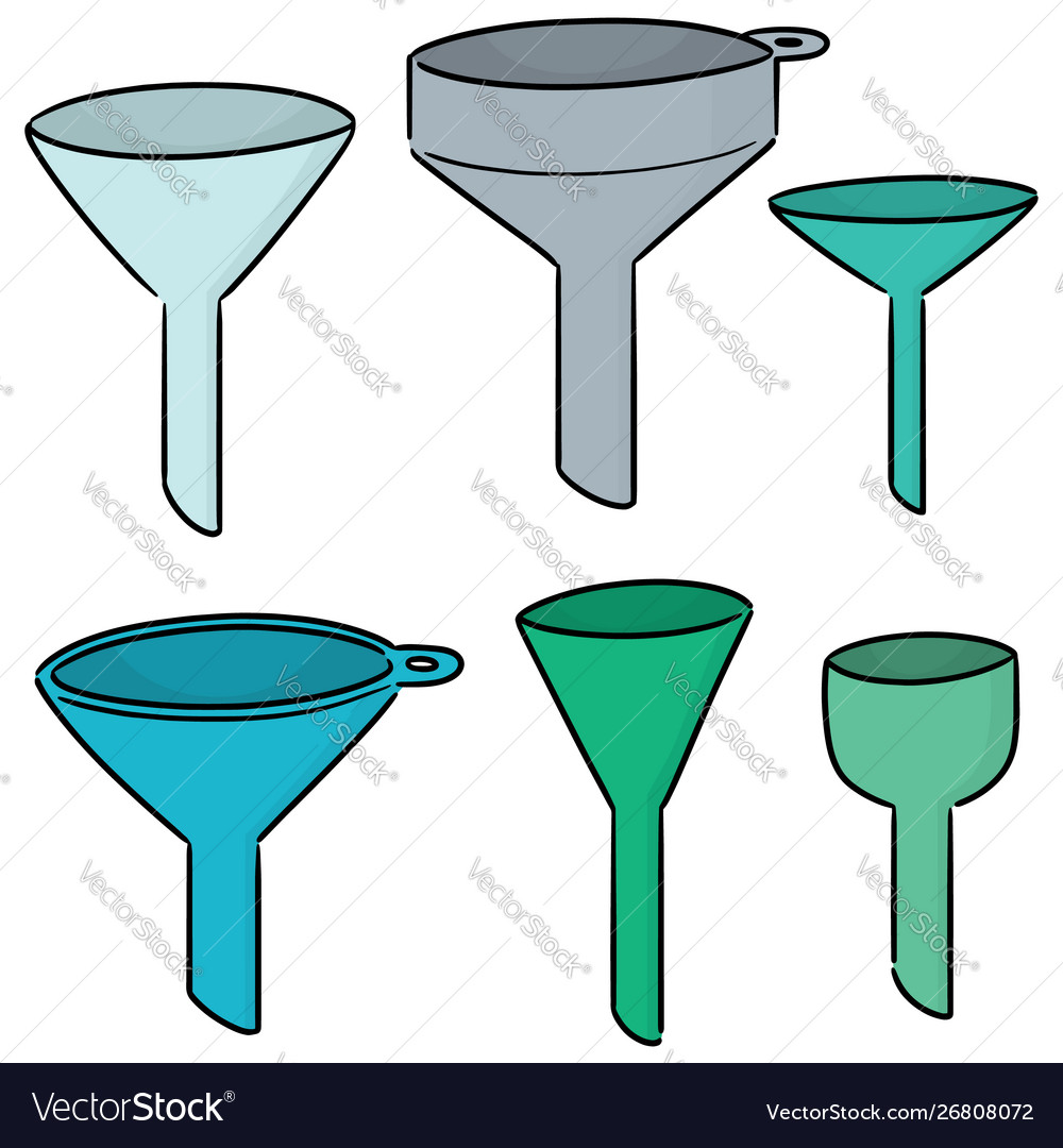 Set funnels Royalty Free Vector Image - VectorStock