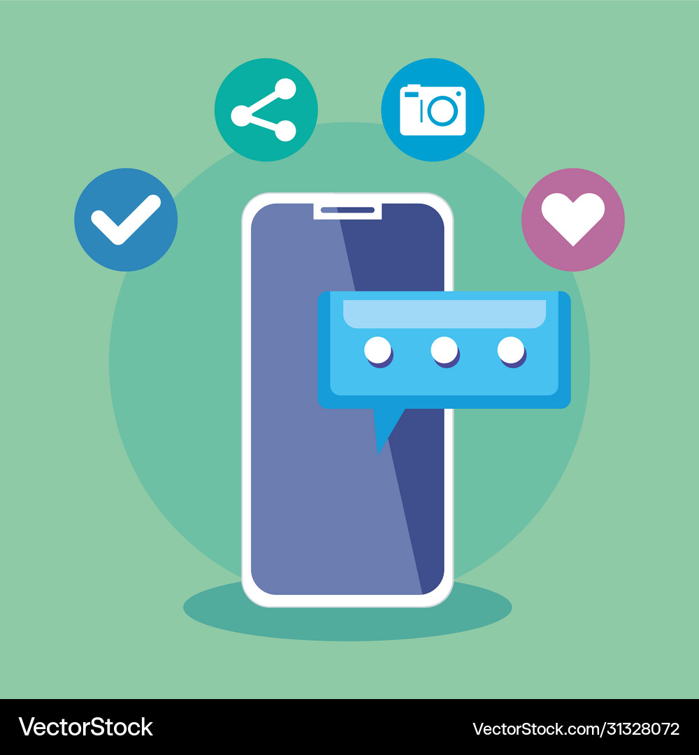 Social media and mobile communication concept Vector Image