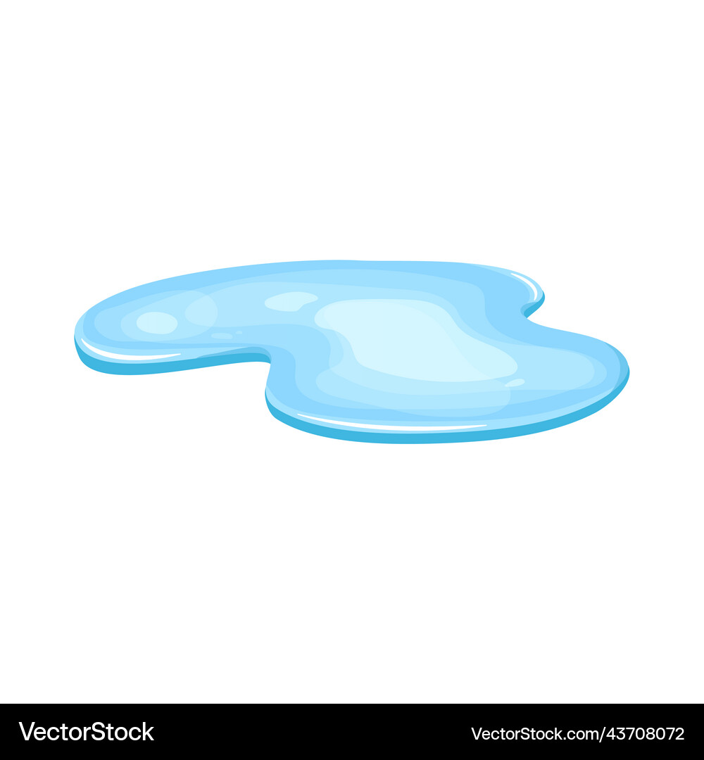 Water puddle liquid cartoon style drop isolated Vector Image