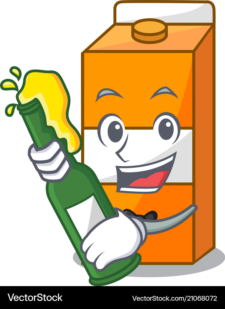 With beer package juice mascot cartoon Royalty Free Vector