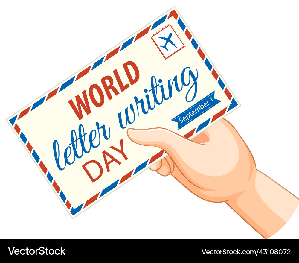 World letter writing day banner design Royalty Free Vector