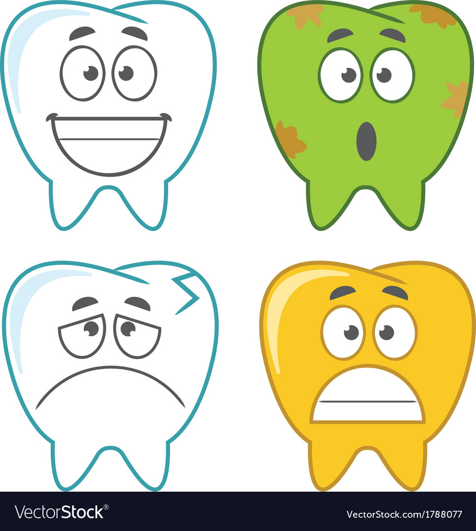 Cartoon Tooth Set - Assorted Royalty Free Vector Image