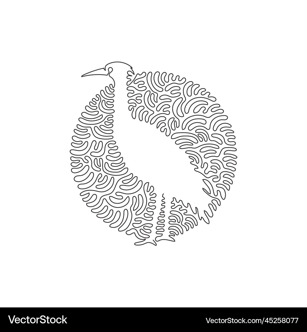 Continuous curve one line drawing of standing Vector Image