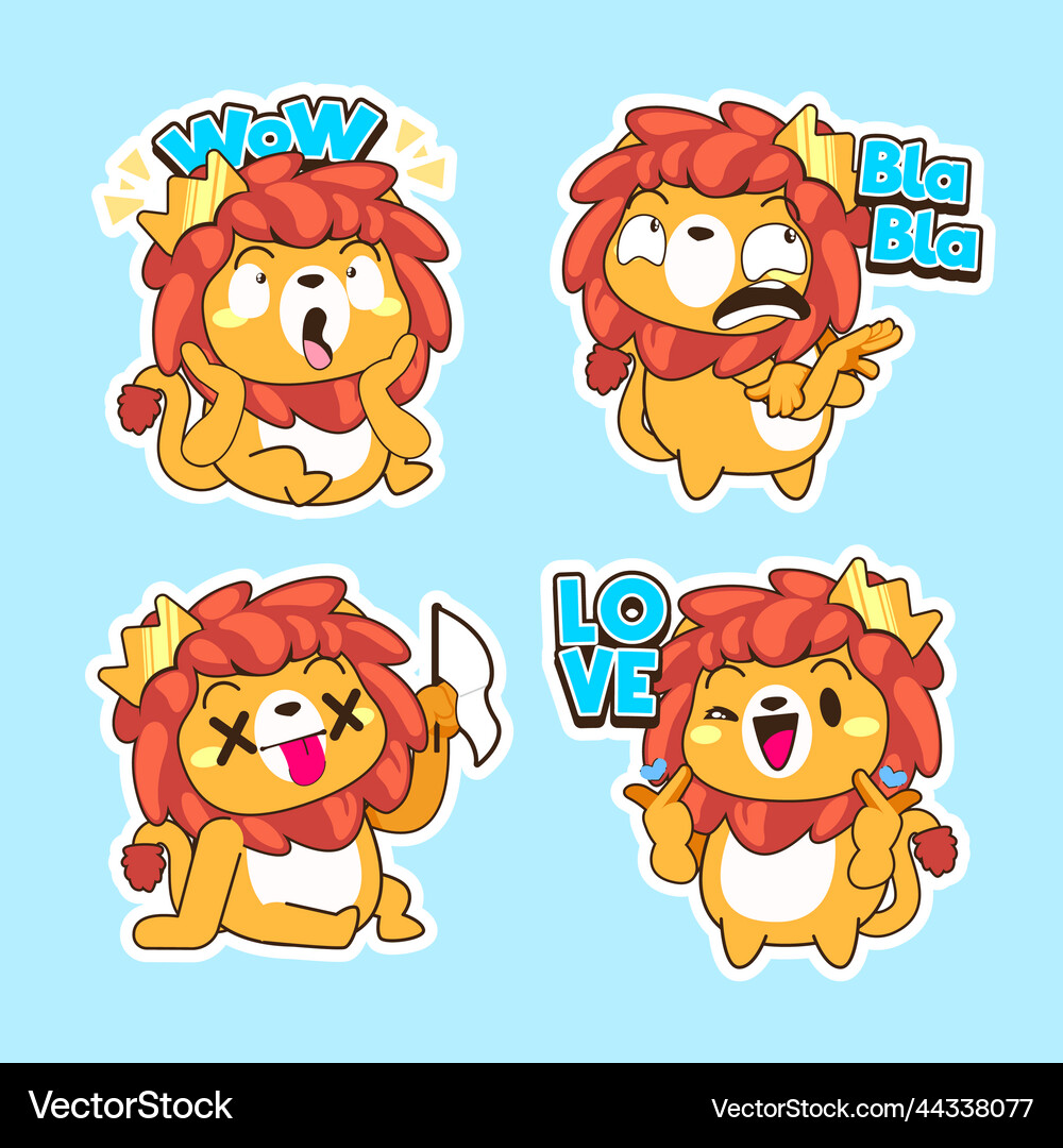 Cute little lion cartoon Royalty Free Vector Image