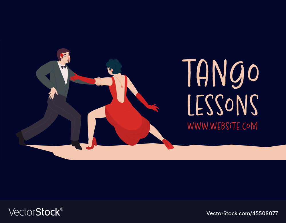 Dancing tango horizontal poster background Vector Image