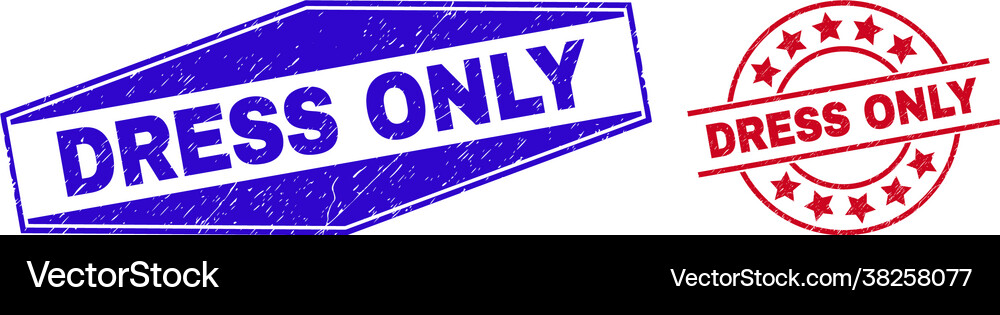 Dress only textured seals in circle and hexagonal Vector Image