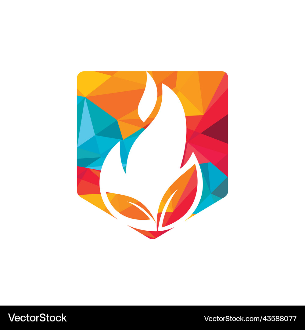 Fire leaf logo design Royalty Free Vector Image