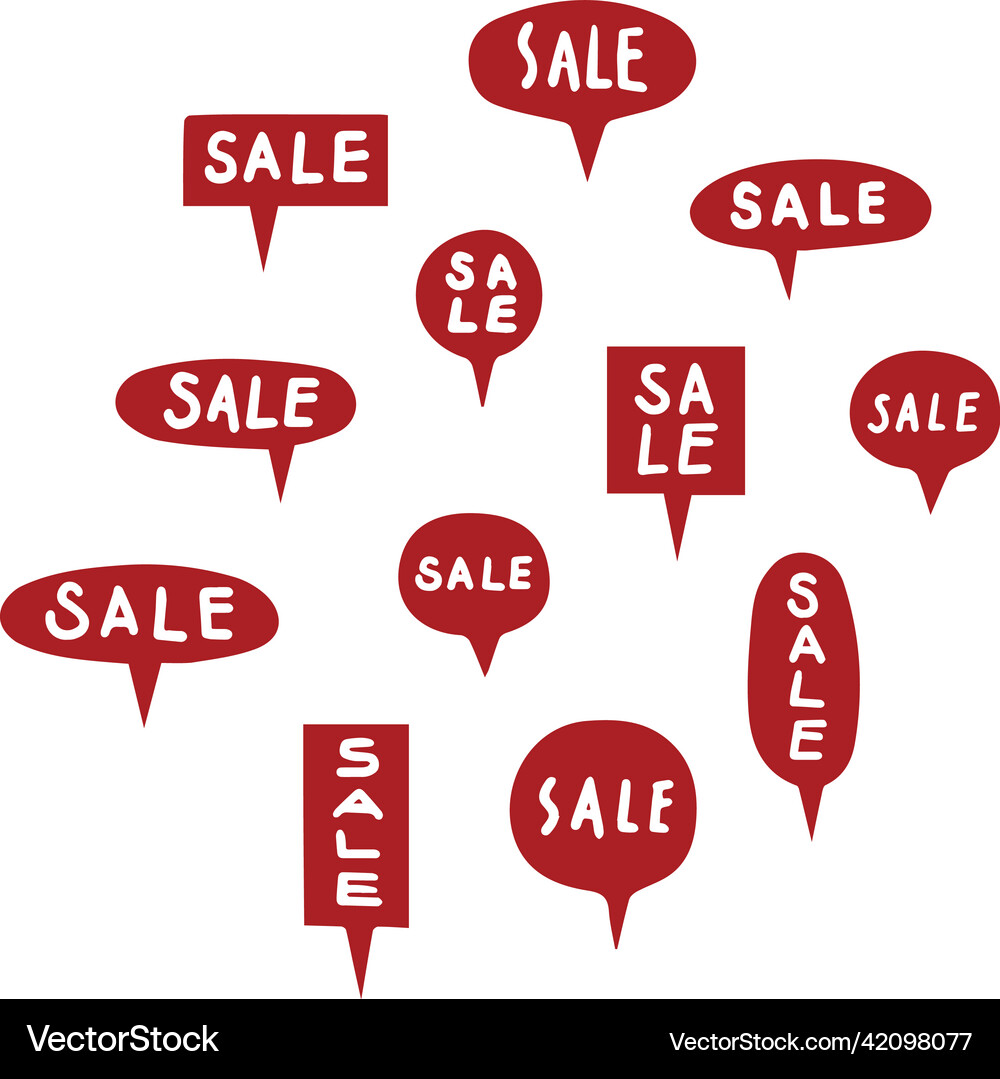 Hand drawn of speech bubble with sale text Vector Image