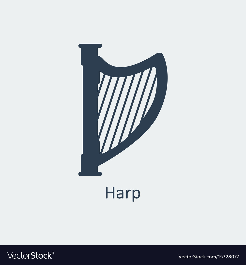Harp icon silhouette Royalty Free Vector Image
