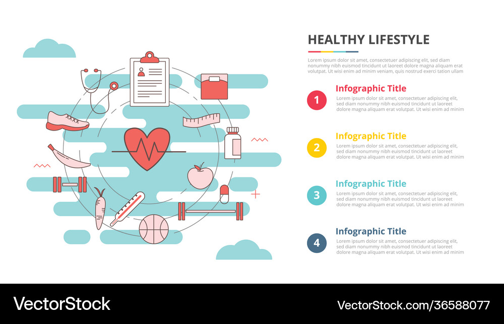 Healthy lifestyle concept for infographic Vector Image