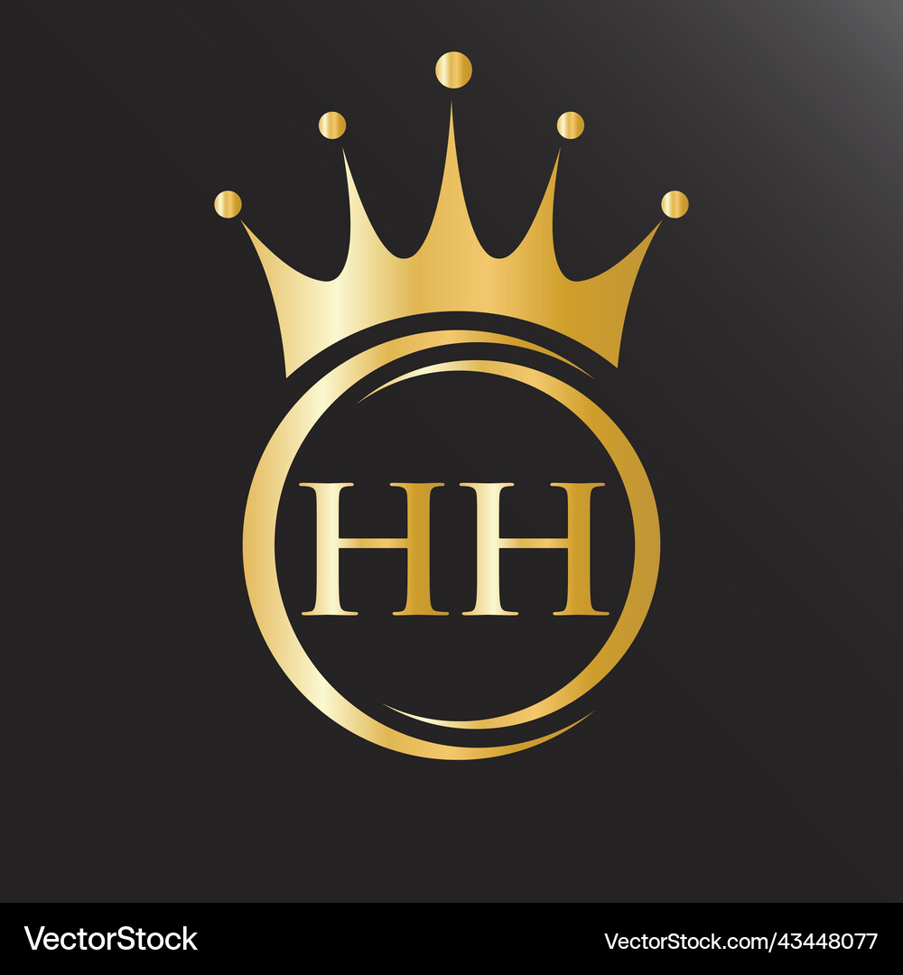 Letter hh crown logo royal for spa Royalty Free Vector Image