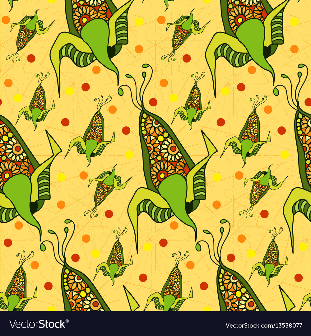Seamless pattern decorative corn abstract corn Vector Image