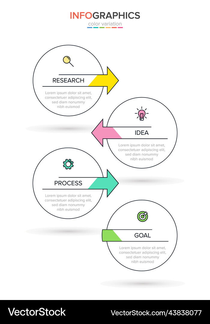 Vertical infographic design with icons and 4 Vector Image