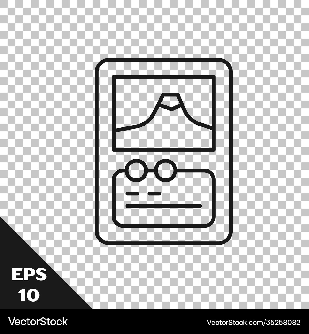 Black line card game collection icon isolated Vector Image