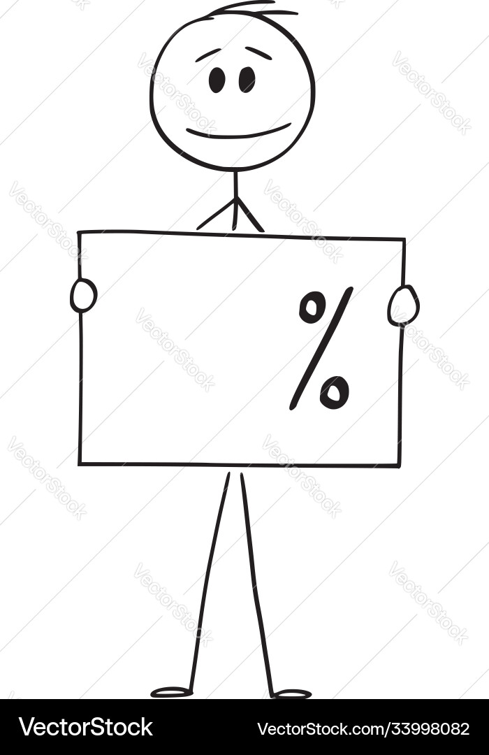Cartoon man or businessman holding empty Vector Image