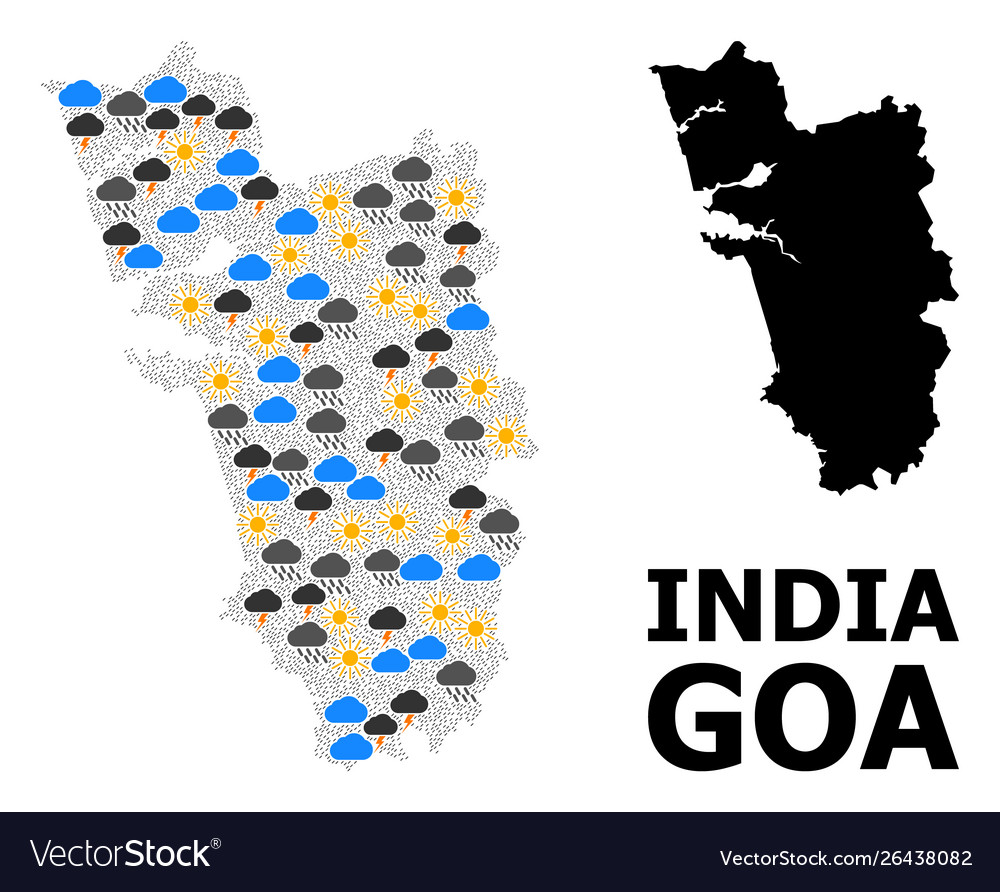 Climate pattern map goa state Royalty Free Vector Image Climate pattern map goa state Royalty Free Vector Image