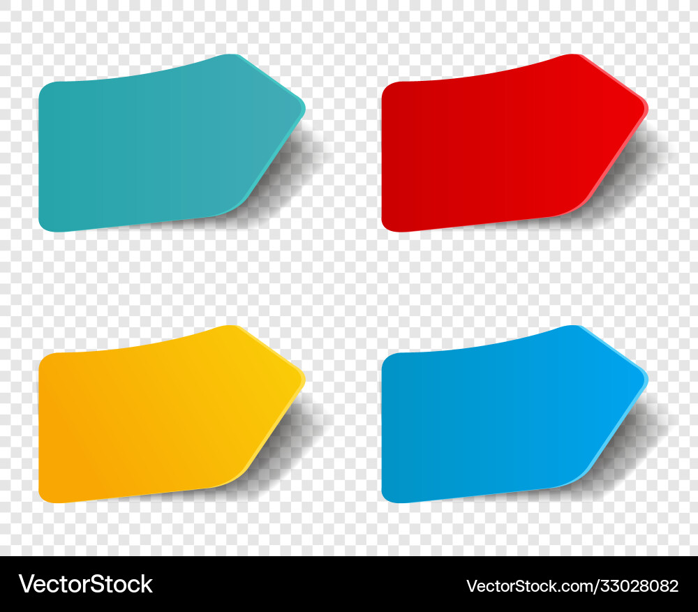 Colorful stickers set isolated transparent Vector Image