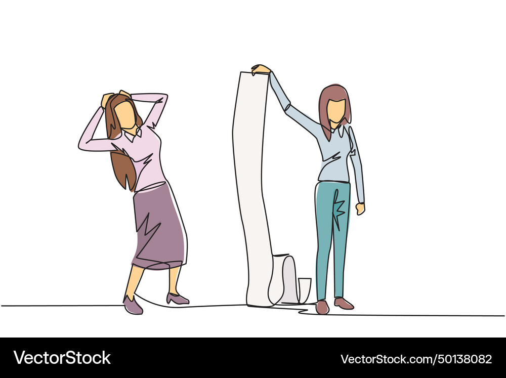 Continuous one line drawing of shocked Royalty Free Vector