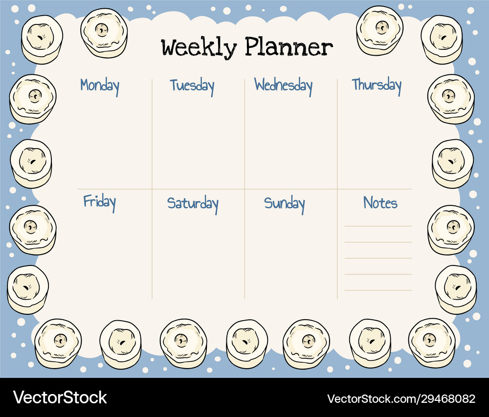 Cozy boho weekly planner and to do list Royalty Free Vector