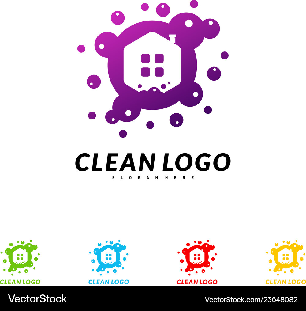 House cleaning logo concept design home Royalty Free Vector