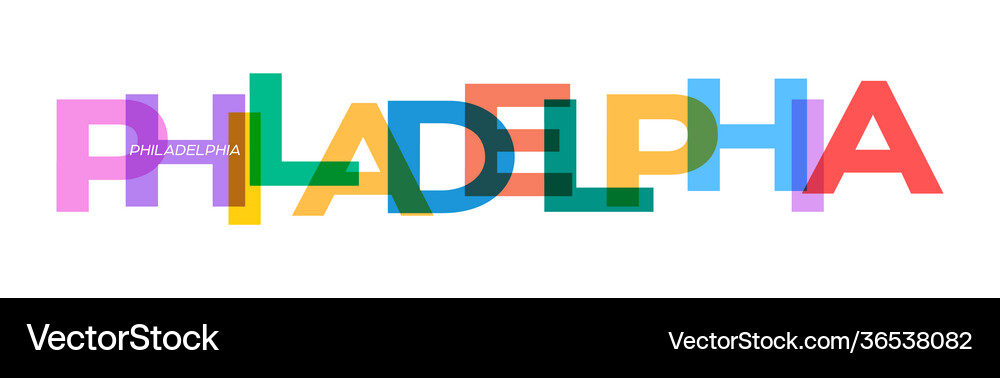 Philadelphia lettering on a white background Vector Image