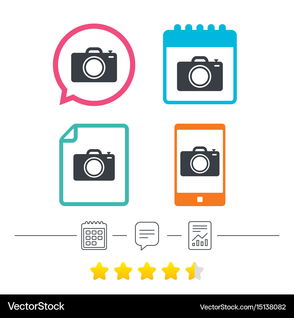 Photo camera sign icon symbol Royalty Free Vector Image