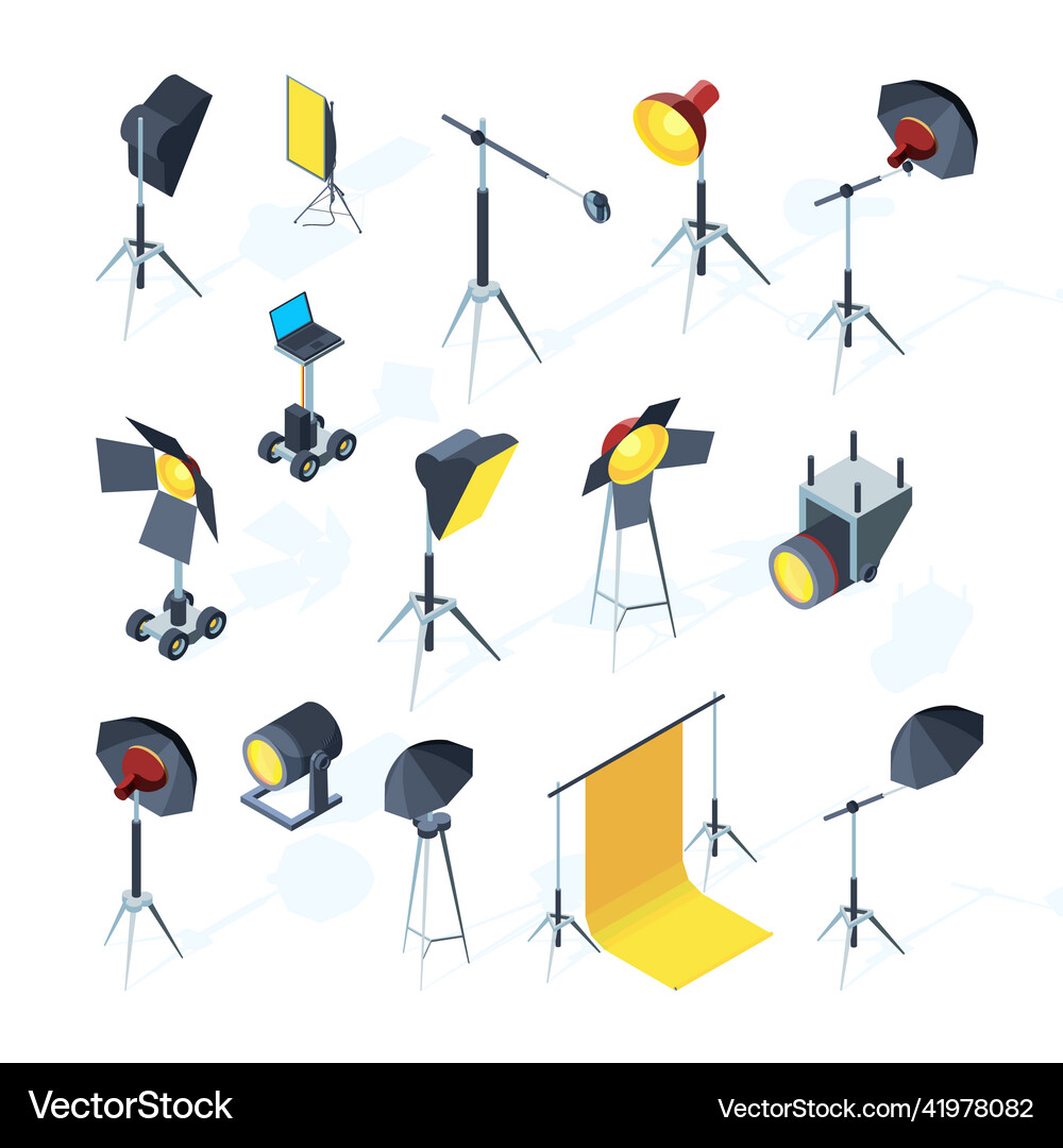 Photo studio tools video or tv production Vector Image